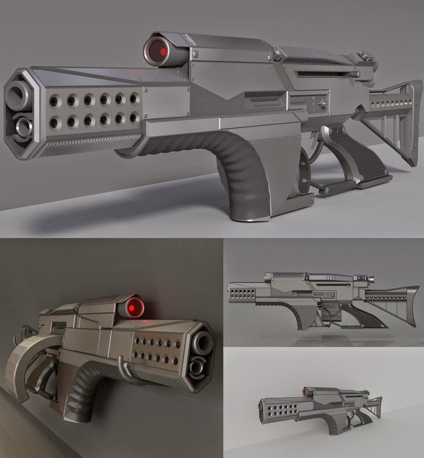 Futuristic Weapon Concept High-Poly (Downloads) | 3DHaupt